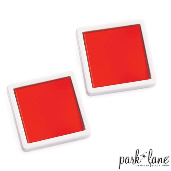 Park Lane | Jewelry | Vintage Park Lane Red Square Clip Earrings | Poshmark